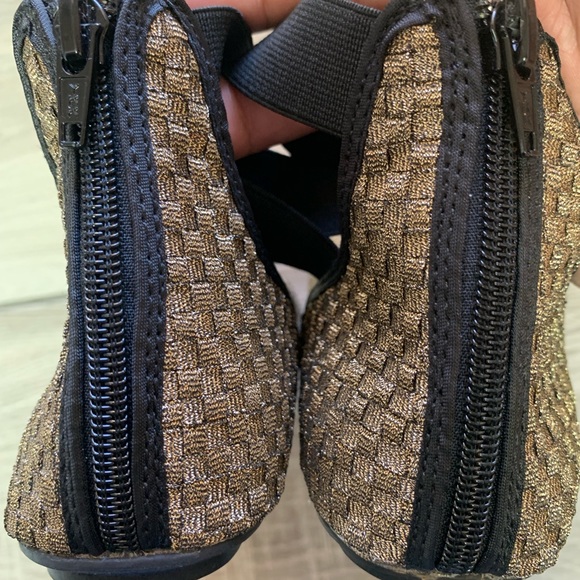 bernie mev. | Shoes | Bernie Mev Bronze Ankle Strap Ballet Flats | Poshmark